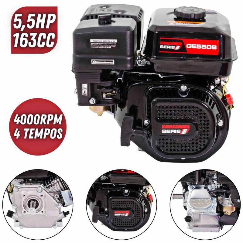Motor Estacionário Para Rabetas de Barco GE550B Kawashima á Gasolina 4t 5.5cv - Motor Rabeta ...