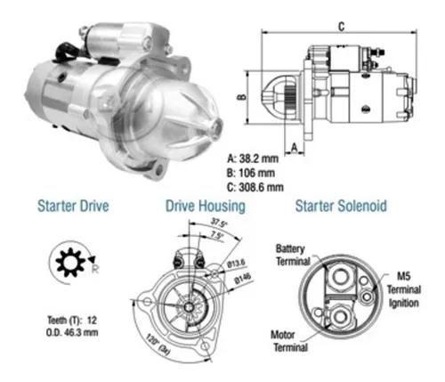 Motor partida vw caminhoes c/par.prest.m100r 12v - ZM - Auxiliar de ...