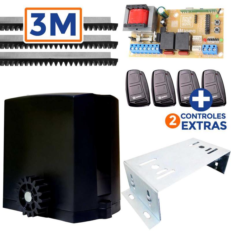 Motor Portão Deslizante Idealle 1/4 Hp Ipec X450 3M de Trilhos com Base ...