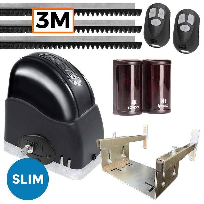 Motor Portão Deslizante Slider Slim 300Kg RCG 3 Metros de Trilhos com ...