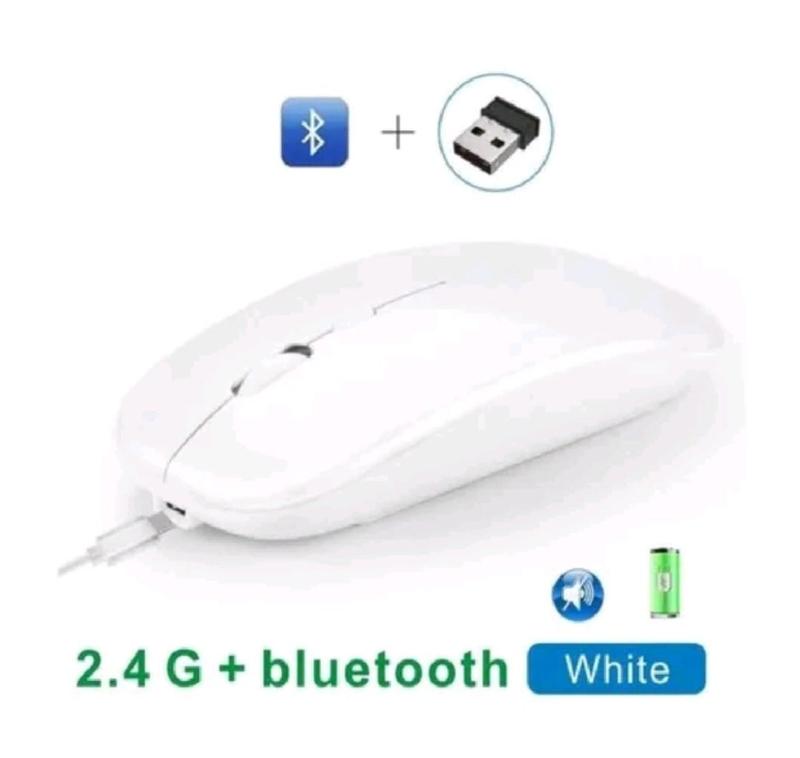 Mouse Bluetooth E Wireless Recarregável Usb Tablet Ios Celular ...