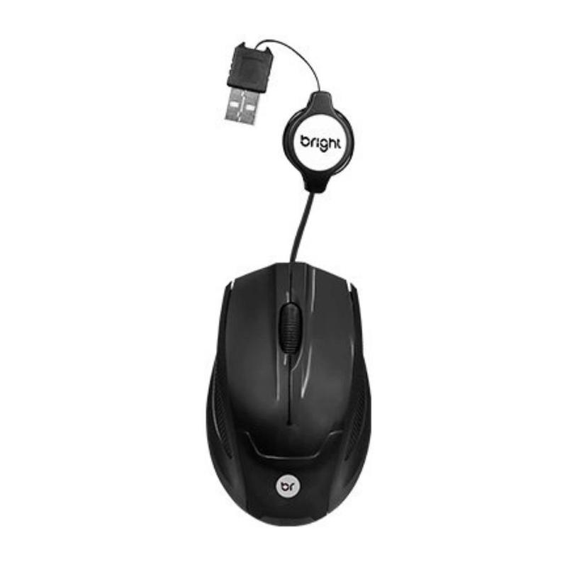Mouse Com Fio Retratil Usb Mini 1000dpi 0111 Preto Bright - Mouse ...
