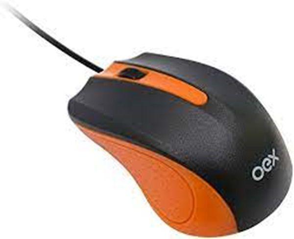 Mouse Essential Ms104, Preto e Laranja - Oex - Mouse - Magazine Luiza