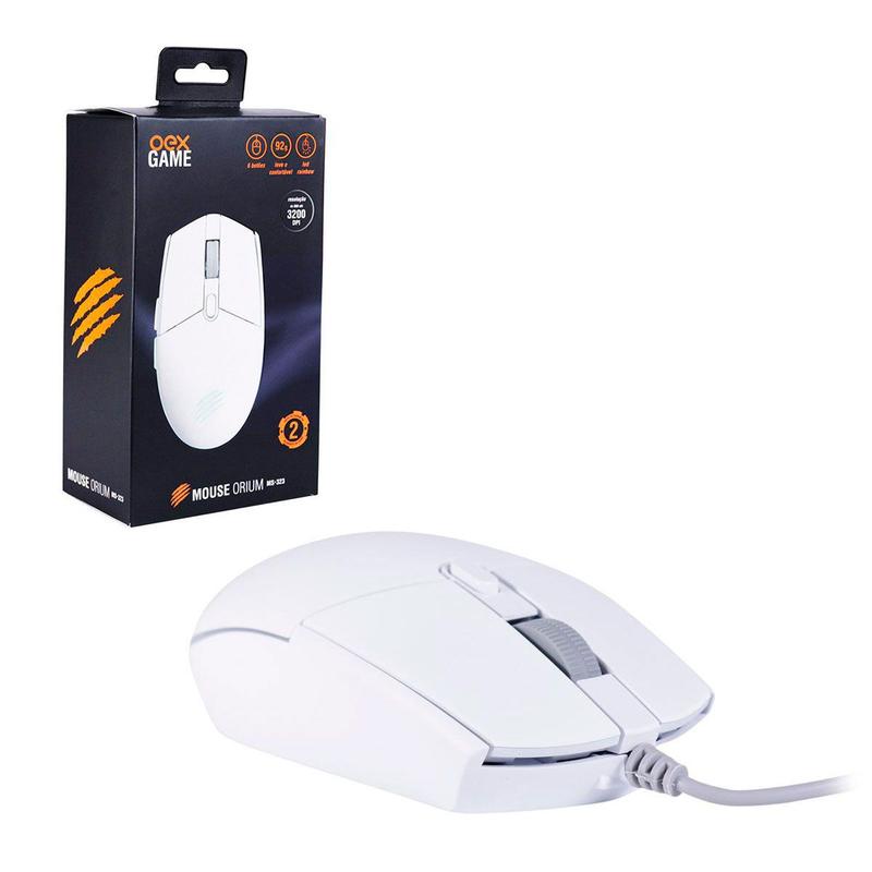 Mouse Gamer OEX Orium MS323, USB, 3200 DPI, LED Rainbow, 6 Botões ...