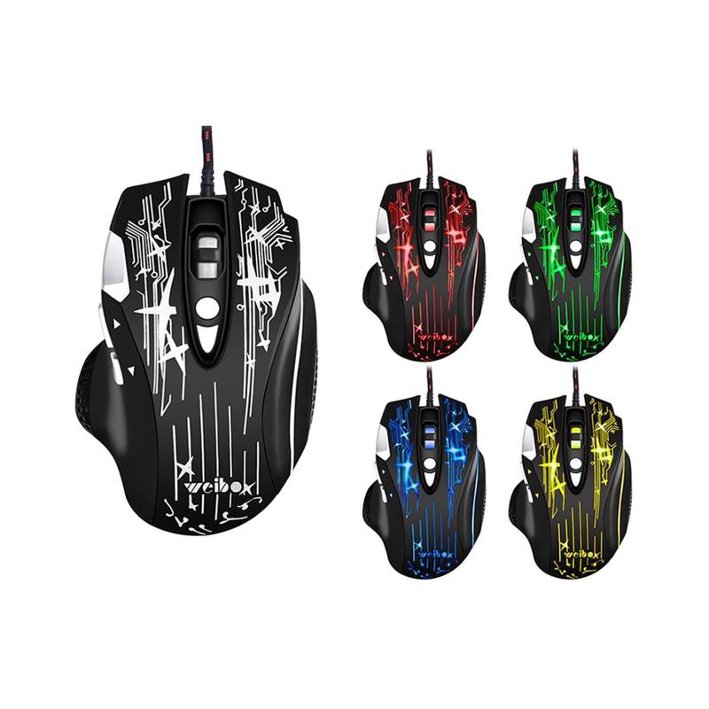 Mouse Gamer Para Jogo Com 8 Botões RGB 3200dpi - Weibo - Mouse Gamer ...