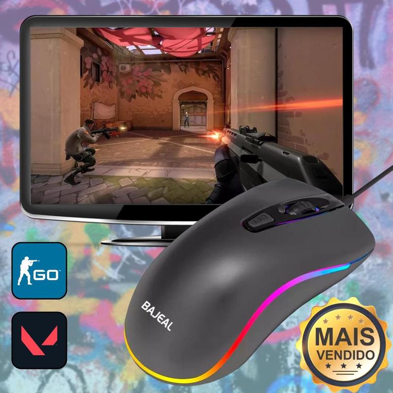 Mouse Gamer SPEED RGB USB FPS CS VALORANT DPI Ajustável - Bajeal ...