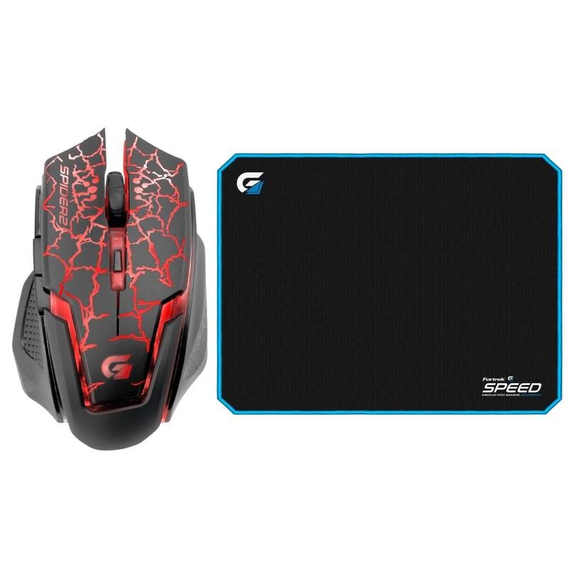 Mouse Gamer Spider 2 Red 3200 Dpi + Mouse Pad Speed 320x240 - FORTREK ...