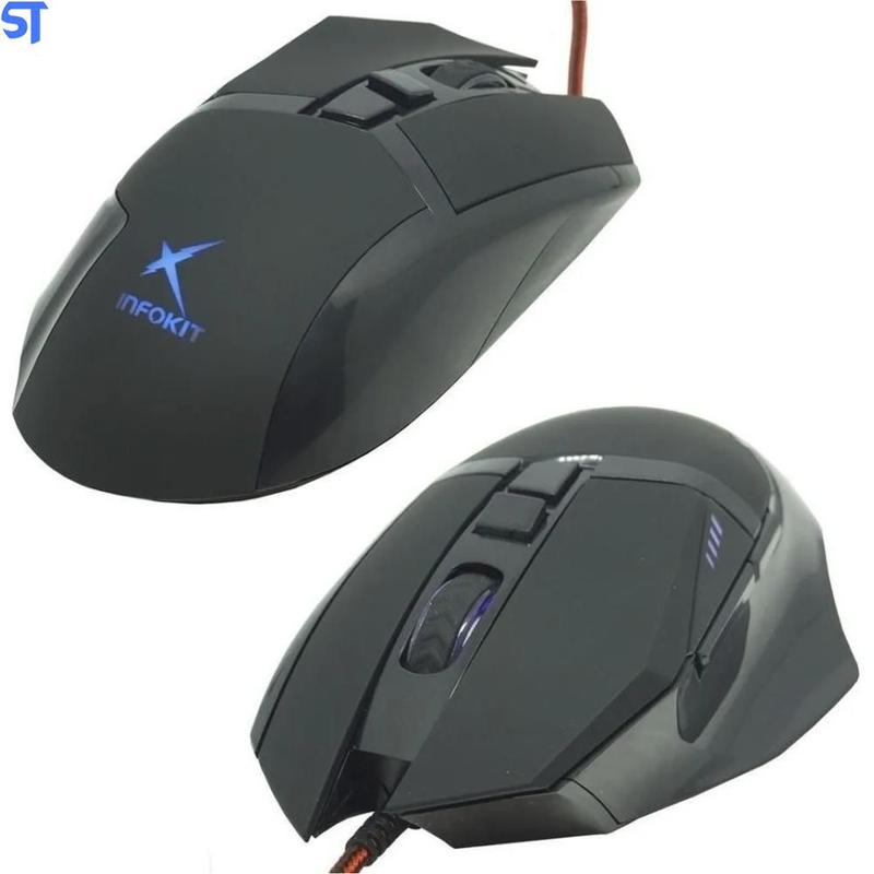 Mouse Gamer Usb 2400 Dpi 6 Botões Led Rgb Cabo Infokit X Soldado Gm-601 ...