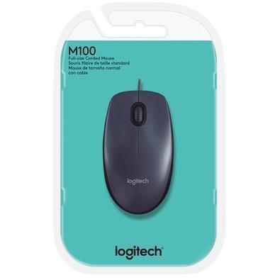 Mouse Logitech M100 USB Dark 910-001601 Cinza - Mouse - Magazine Luiza