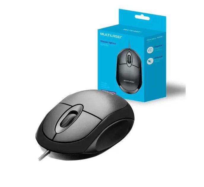 Mouse multilaser classic box optico full black usb mo300 multilaser ...