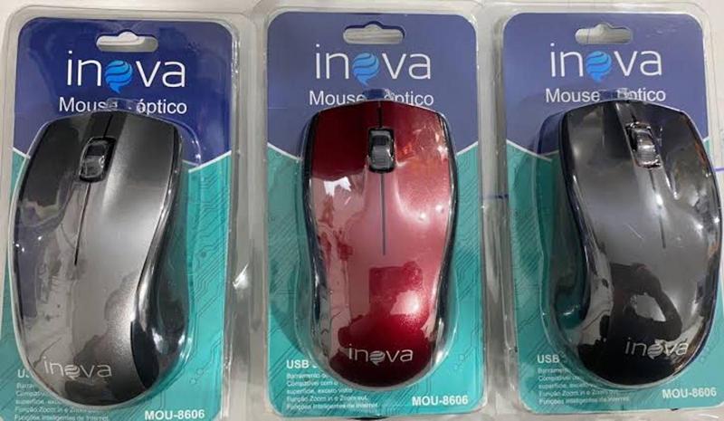 Mouse óptico com fio Inova Mou-8606 - Mouse com Fio - Magazine Luiza