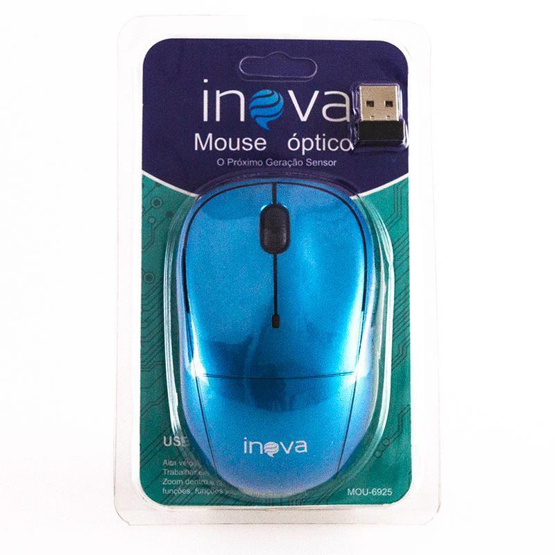 Mouse Óptico sem fio Inova MOU-6925 Azul - Mouse - Magazine Luiza