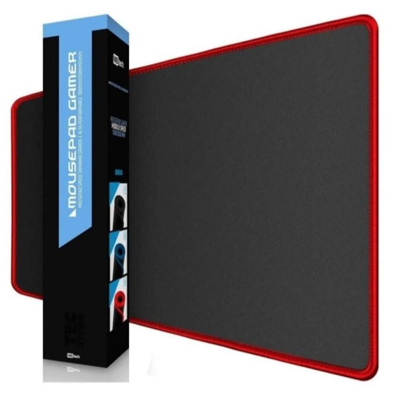 Mouse Pad Gamer De Borracha Grande Preto Red Mouser Desk Ped - Mbtech ...