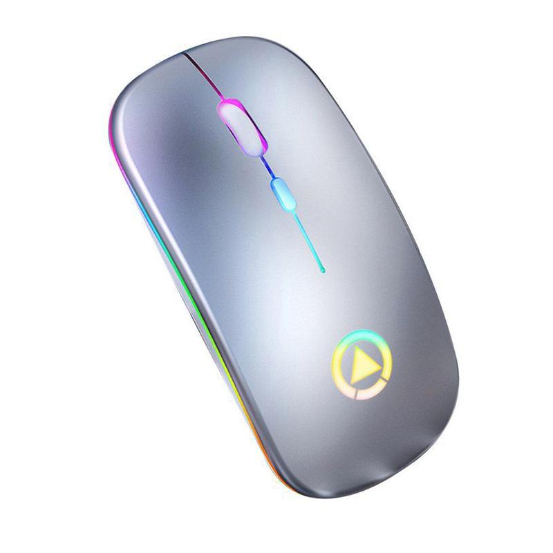 Mouse Sem Fio A2 Silencioso Recarregavel com LED Cinza - Lice - Mouse ...