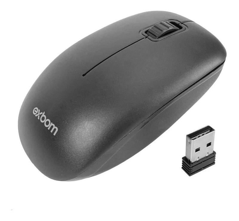 Mouse Sem Fio Com Receptor Usb 2.4ghz Exbom Ms-s22 Preto - Mouse ...
