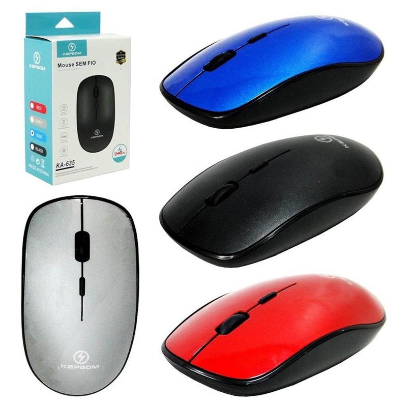 MOUSE SEM FIO KAPBOM KA-635 Varias Cores Moderno 2.4 Ghz 800-1200 ...