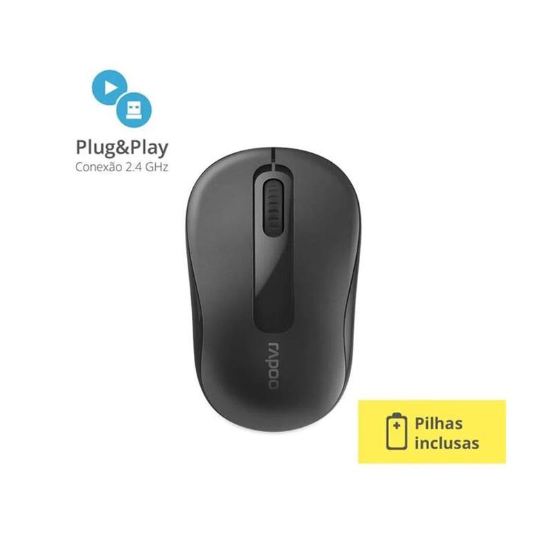 Mouse sem fio Rapoo M10, 2.4 Ghz, 3 Botões, 1000 DPI - RA007 - Mouse - Magazine Luiza