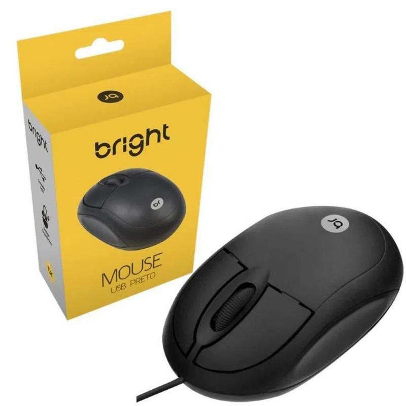 Mouse Standard Usb Plug And Play 800 Dpi Bright - Preto - Mouse ...