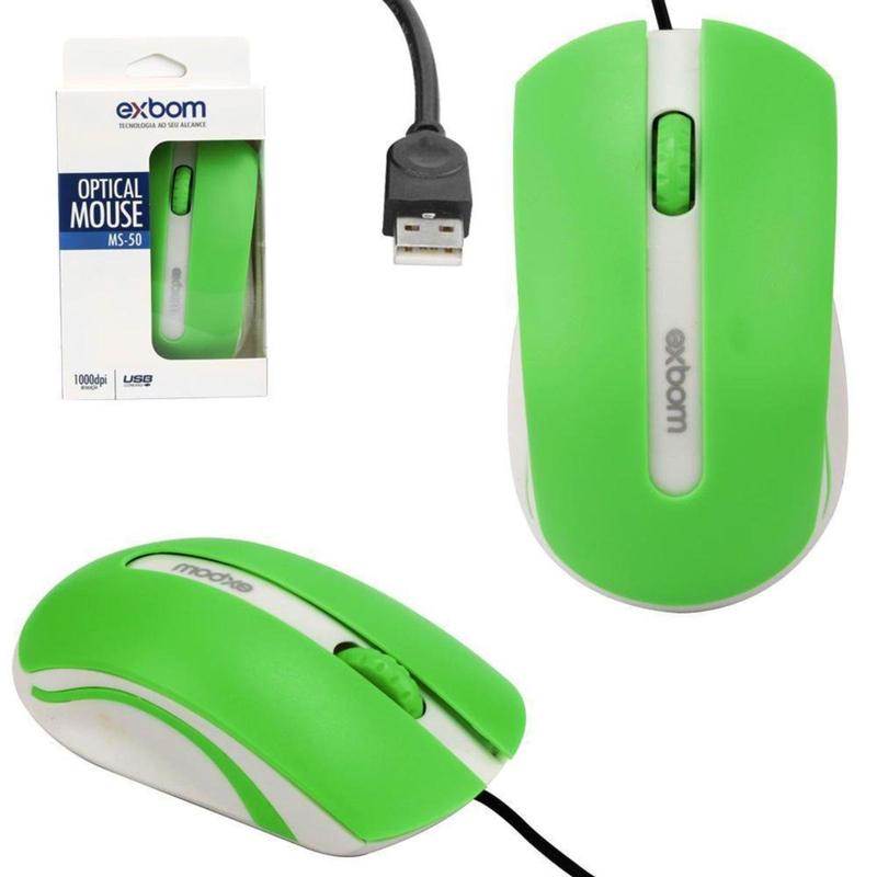 Mouse usb exbom ms-50 verde - Mouse Gamer - Magazine Luiza