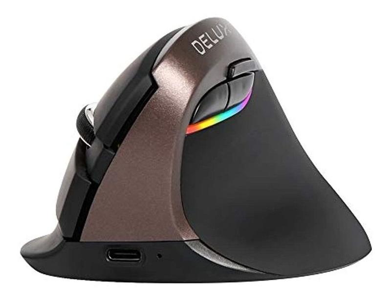 Mouse Vertical Recarregável Delux M618 Mini Jet Black - IMP - Mouse ...