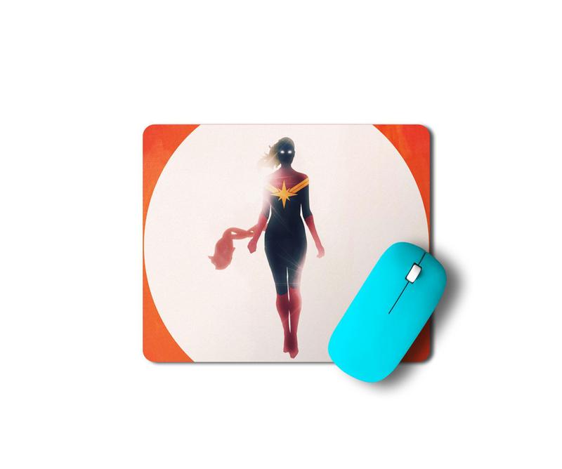 Mousepad Gamer Capitã Marvel Profissional 21 X 17 Cm Borda Soldada ...