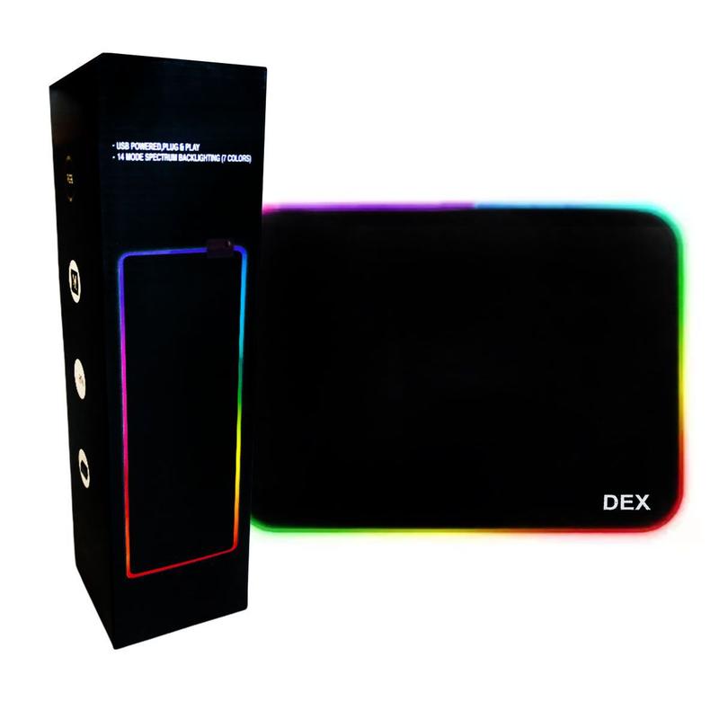 Mousepad Gamer com Led Rgb 7 Cores 35 x 25cm Speed Dex - Mouse Pad ...