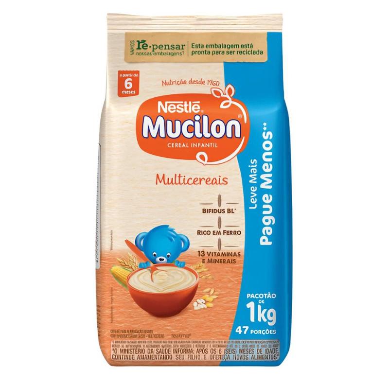 Mucilon Arroz e Aveia Integral - Multi Cereais 1kg - Nestlê - Cereal ...