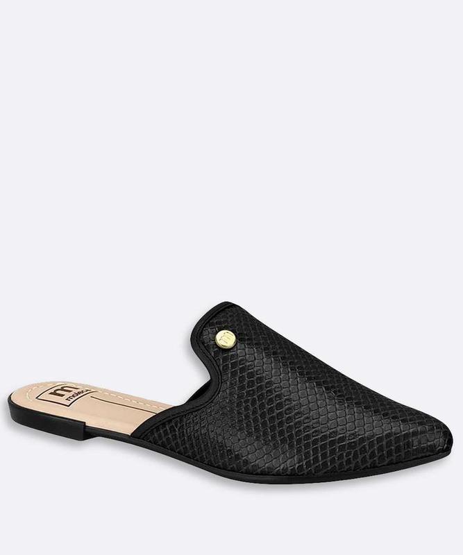 Mule Feminino Textura Bico Fino Moleca - Mule Feminino - Magazine Luiza