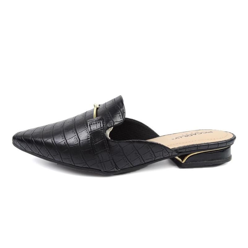 Mule Piccadilly Com Fita Metalizada No Cabedal - 279013 - Sapato Casual ...