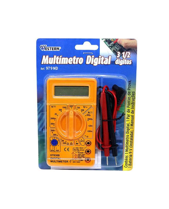 Multímetro Digital Com Bip Dígitos 7 Segmentos Western - Multímetro ...