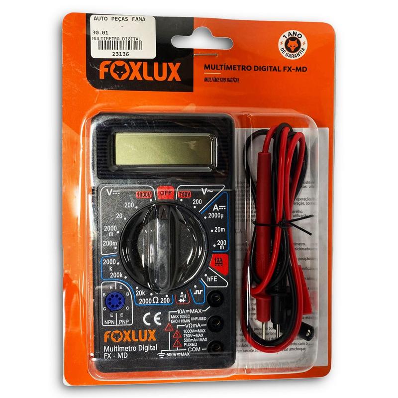 Multímetro Digital Profissional Com Alerta Sonoro Foxlux - Multímetro - Magazine Luiza