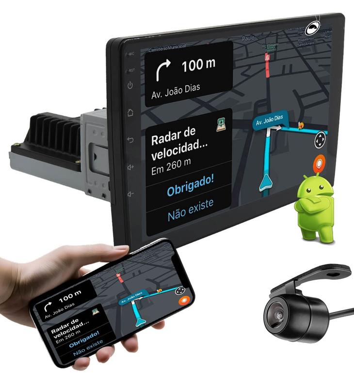 Multimídia 9" Polegadas Traseira 1 Din H-Tech HT-9823CA Android + Câmera de Ré - Central ...