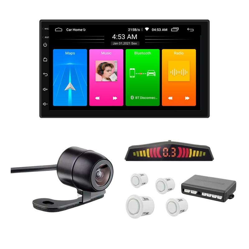 Multimídia Android 7" Plus 4 Canais De 50 Watts RMS + Câmera De Ré ...