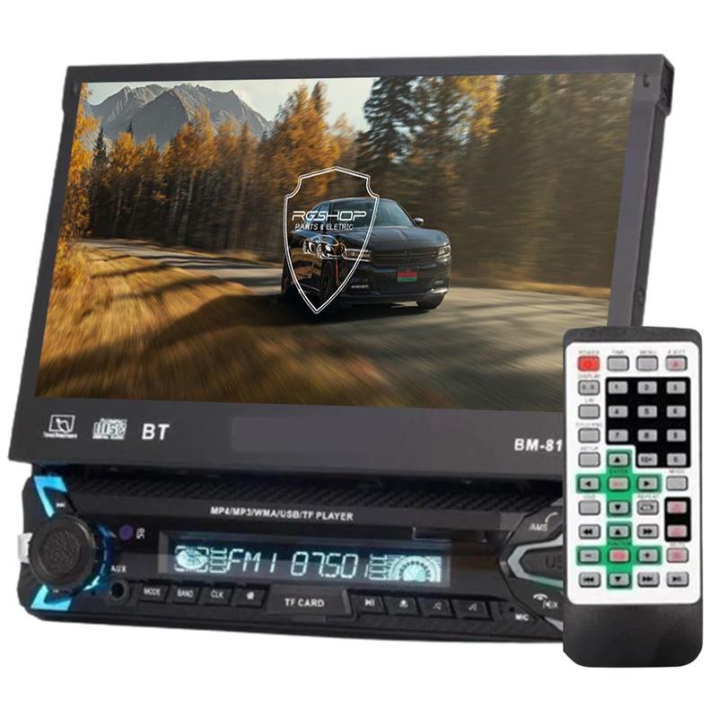 Multimídia MP5 Bluetooth Com Tela de 7 Polegadas Retrátil USB Bluetooth ...