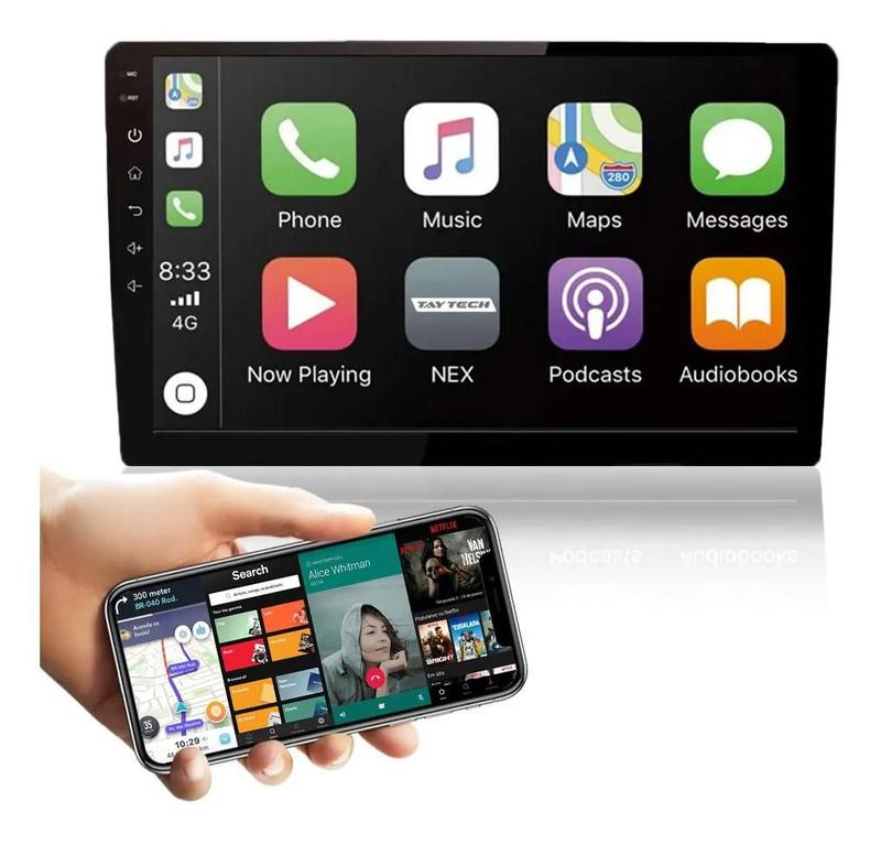 Multimídia Universal CarPlay AndroidAuto 9 Pol Slim TayTech - Central ...