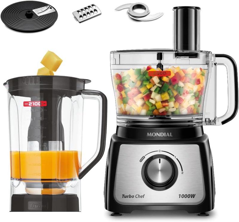 Multiprocessador de Alimentos Mondial Preto - Turbo Chef MPN-01-B 5 ...