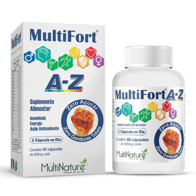 Multivitamínico A a Z Multifort 500mg 60 Cápsulas - MultiNature ...