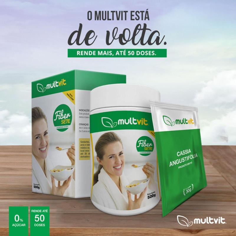 MultVit Fiber7 Regulador Intestinal 500g - Vitaminas A-Z - Magazine Luiza
