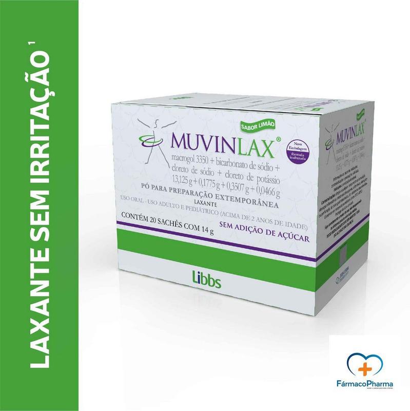 Muvinlax 20 Sachês 14g Sabor Limão Libbs - Colágeno - Magazine Luiza