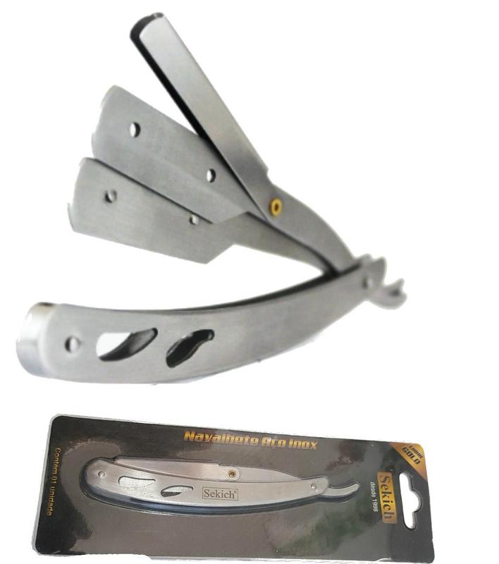 Navalha em aço inox modelo retro profissional - Sekich - Acessórios ...
