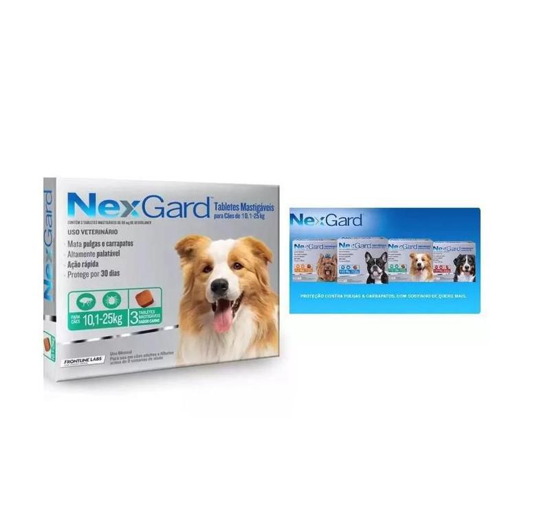 Nexgard Cães 10 A 25 Kg Cx 3 Comprimidos - Merial - Agener - Antipulga ...