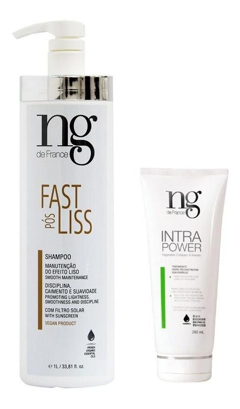 Ng De France Kit Shampoo Pós Fast Liss 1l + Intra Power 200g - Kit de ...