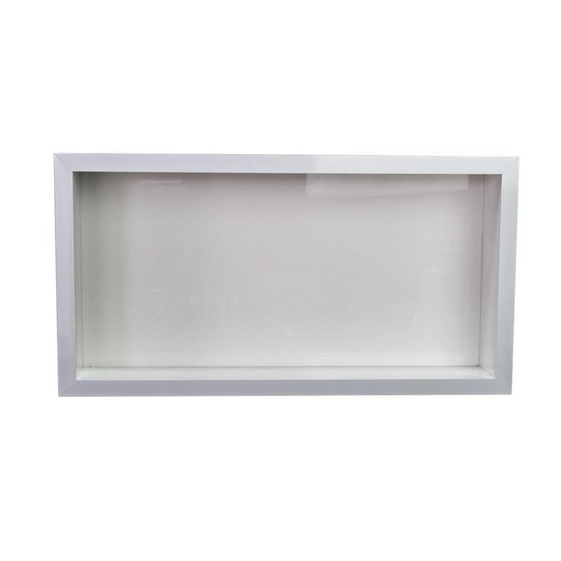 Nicho Banheiro Porcelanato Borda Alumínio 31X61X11Cm Branco - Igbo ...
