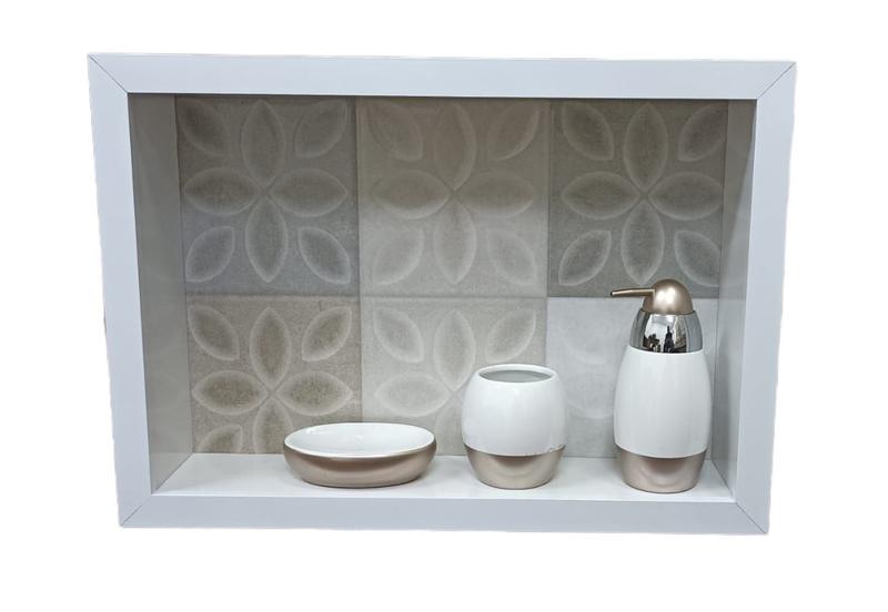 Nicho Banheiro Porcelanato box 30x50x11 Borda De Alumínio. - Belo Nicho ...