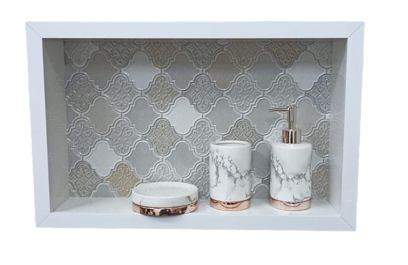 Nicho Banheiro Porcelanato box 30x50x11 Borda De Alumínio. - Belo Nicho ...
