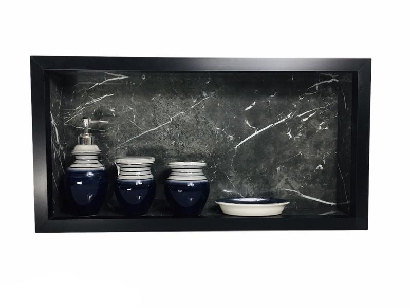 Nicho Banheiro Porcelanato box 30x60x11 Borda De Alumínio. - Belo Nicho ...