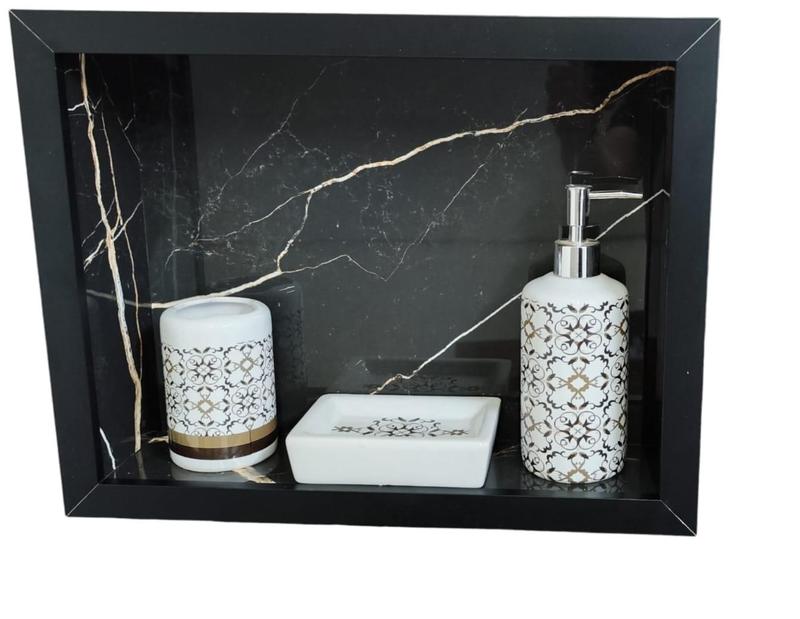 Nicho Banheiro Porcelanato/Cerâmica box 30x50x11 Borda De Alumínio ...