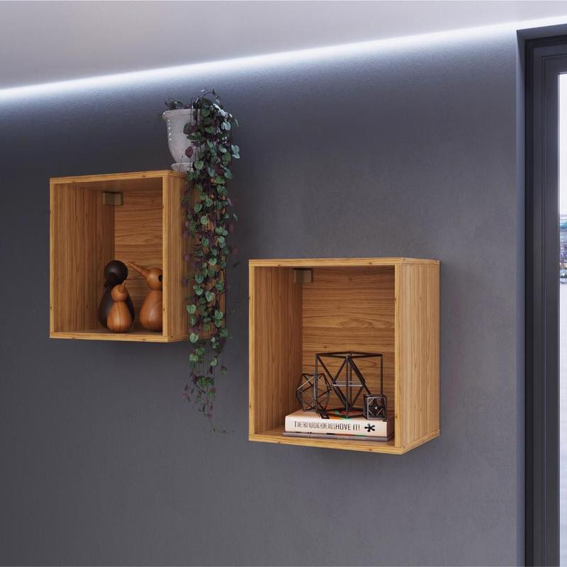 Nicho para Sala de Estar ou Escritório MDF C55 Freijó Pradel Móveis ...