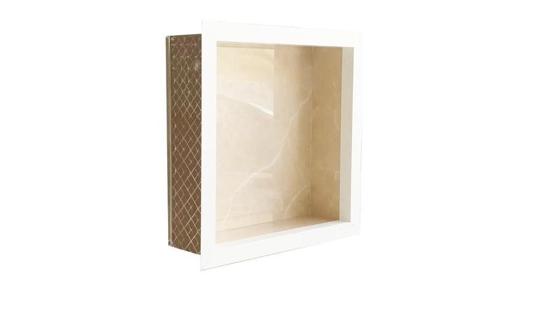 Nicho Porcelanato Banheiro Borda Alumínio 31X31X10Cm Crema - Igbo ...