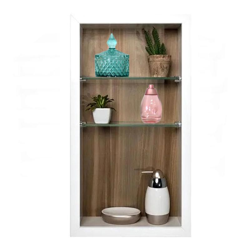 Nicho Vertical de Embutir Prateleira Vidro - Porcelanato Borda de ...